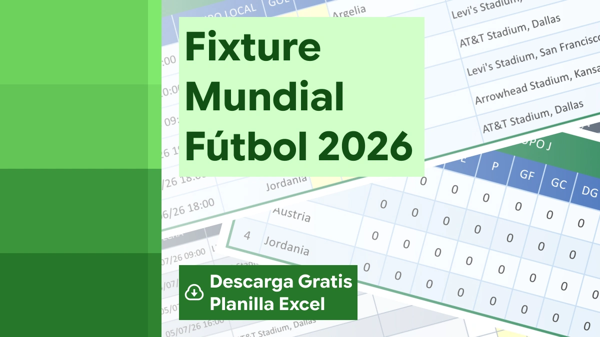 Fixture del Mundial de Fútbol 2026 en Excel gratis